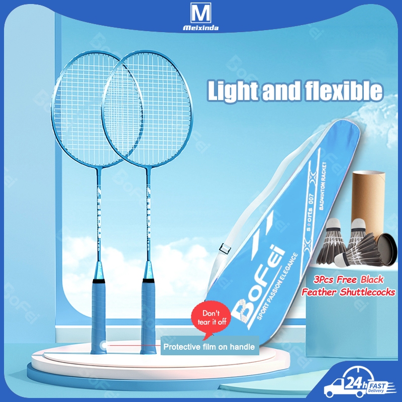 Bofei Badminton Set with 3pcs Shuttlecocks Badminton Rackets for ...