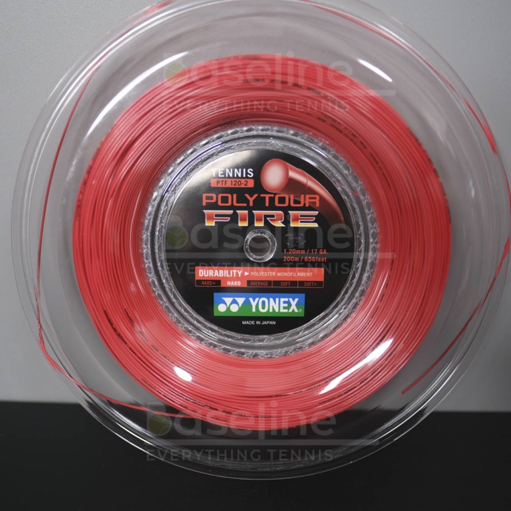 Original Yonex Polytour Fire 17G Tennis String (Cut From Reel - 40ft ...