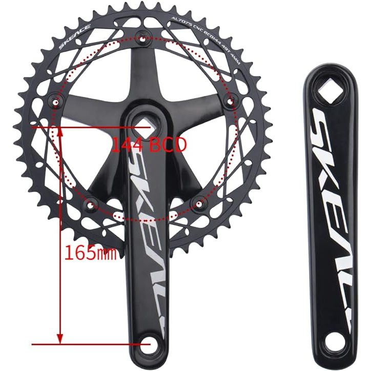 Skeace Square Tapered Crankset 48T & 49T Lattice Chainring for Fixie ...
