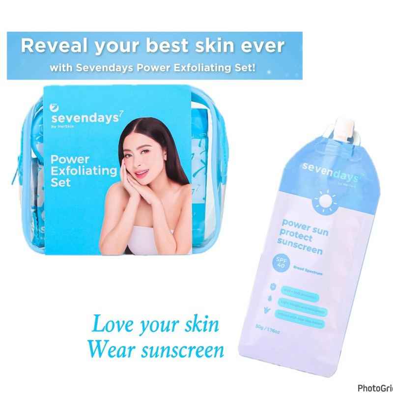 Sevendays Sun Protect Sunscreeb Spf 40 50grams, Exfoliating Set ...