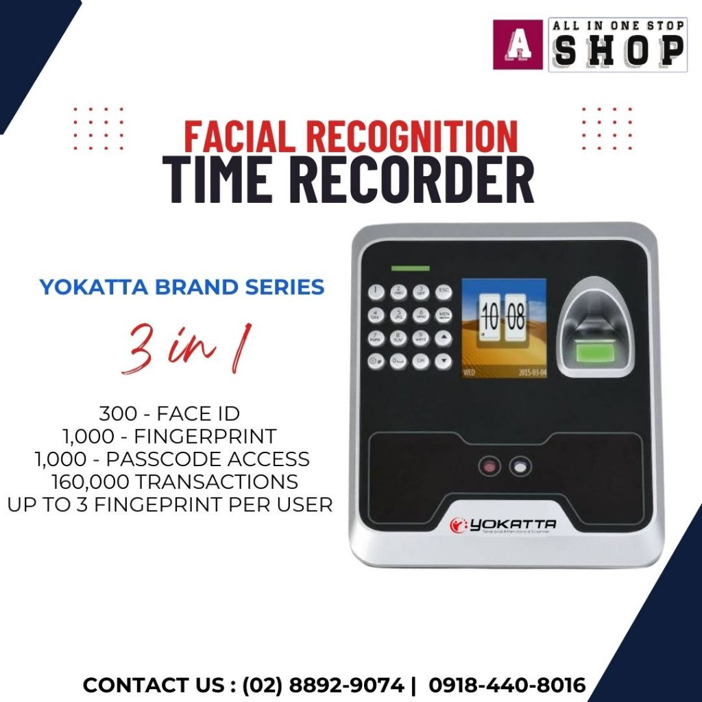 Facial Recognition + Fingerprint Scanner Biometric Machine w/ Free ...