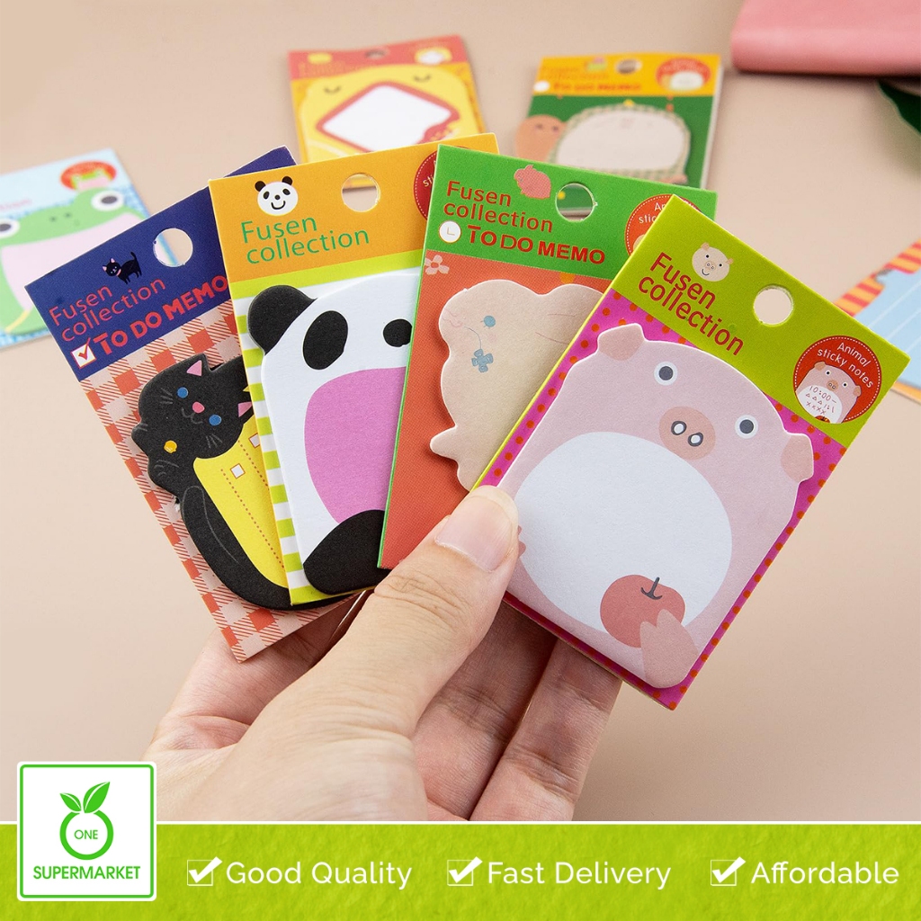Cute Animal Design Sticky Notes Marker To Do Memo Bookmark 10pcs ...