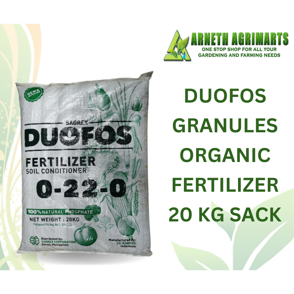 DUOFOS GRANULES GUANO PHOSPHATE ORGANIC ( 0-22-0 + Ca 30 ) 20 KG SACK ...