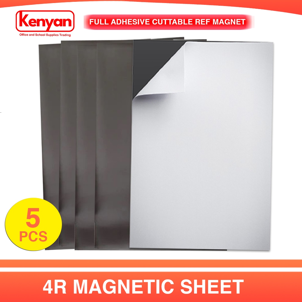 5pcs Magnetic Sheet 4R (4" x 6") Size Full Adhesive Cuttable Ref Magnet ...