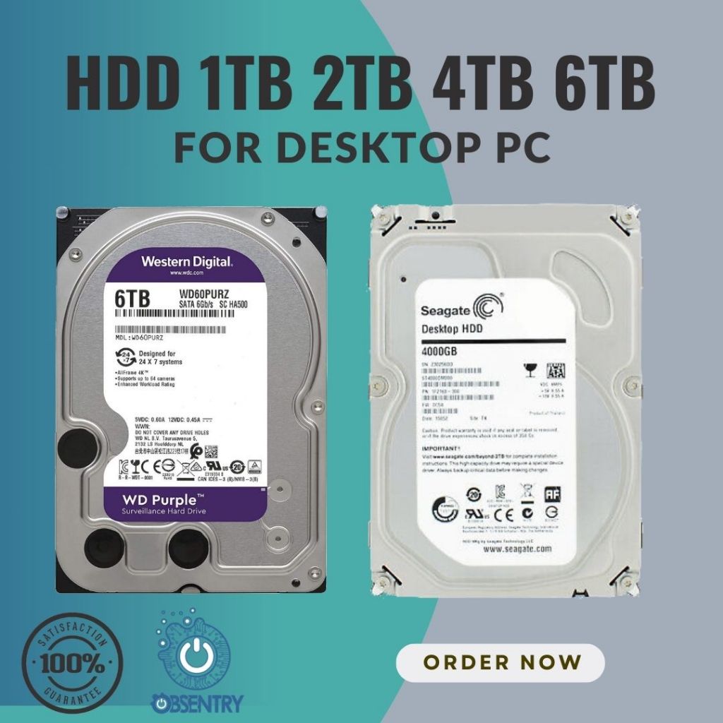 Hard Disk Drive 1TB 2TB 4TB 6TB 100% Healthy HDD For PC And CCTV Used 3 ...