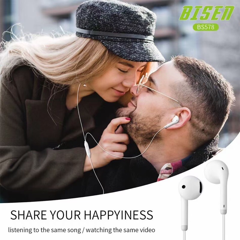 BISEN BS-578 3.5mm gaming headphones in-ear multifunctional sports bass ...