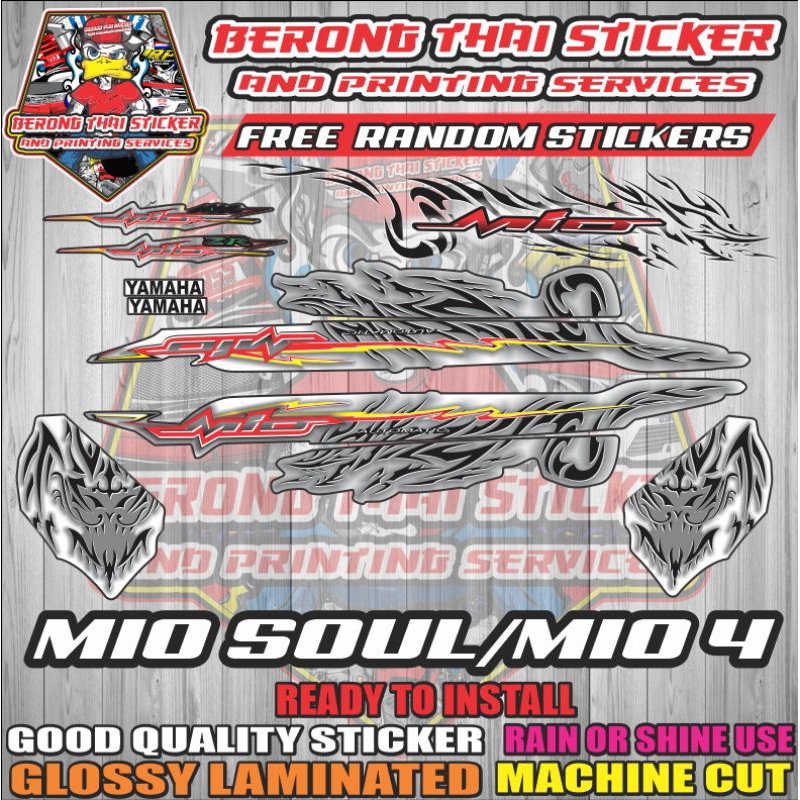 Mio Soul / Mio 4 Dragon Decals Glossy Laminated | Shopee Philippines