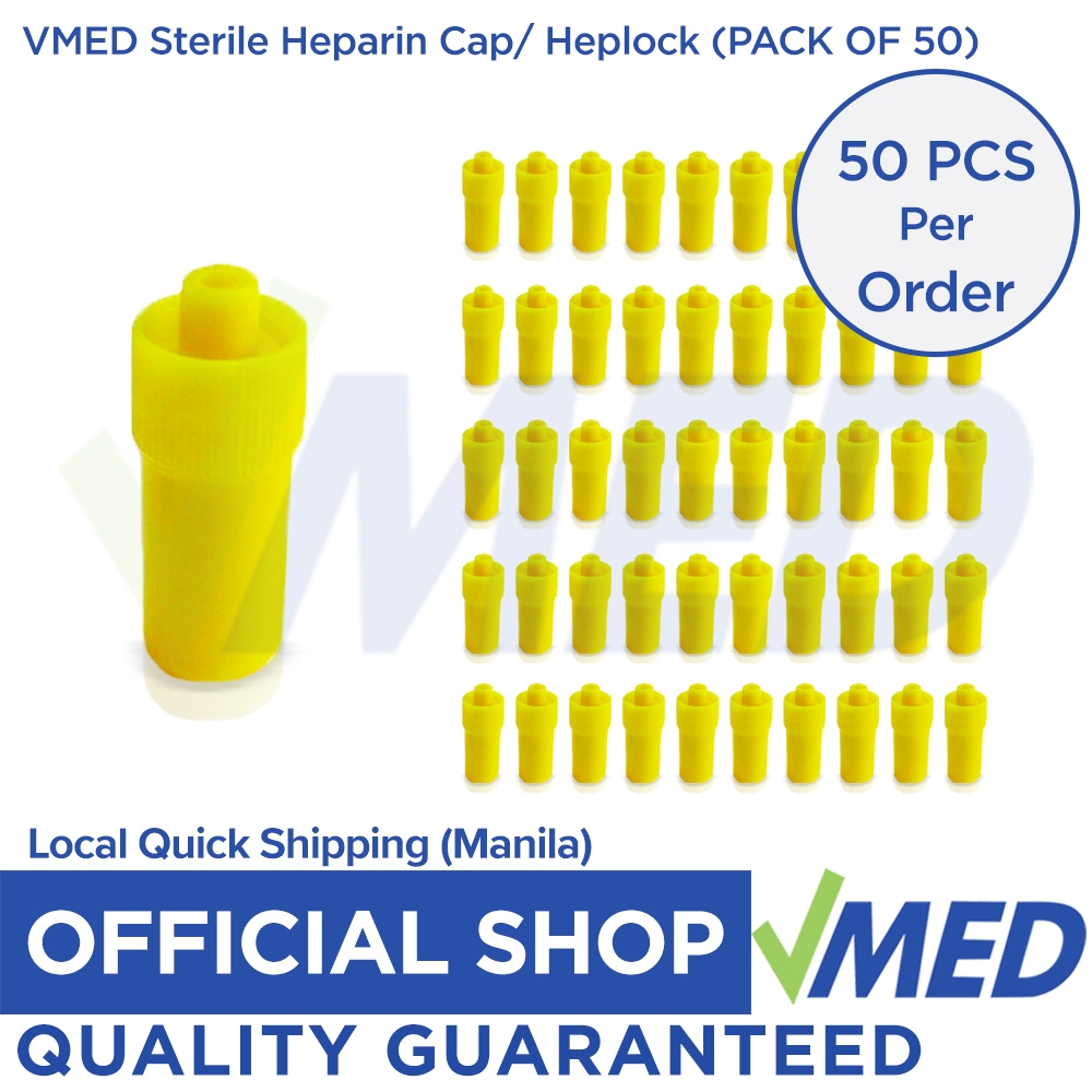 VMED Sterile Heparin Cap/ Heplock (PACK OF 50) | Shopee Philippines
