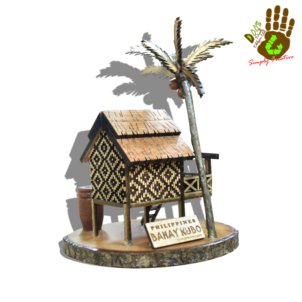 Simply Creative Wooden Bahay Kubo Miniature with Penholder (Medium ...