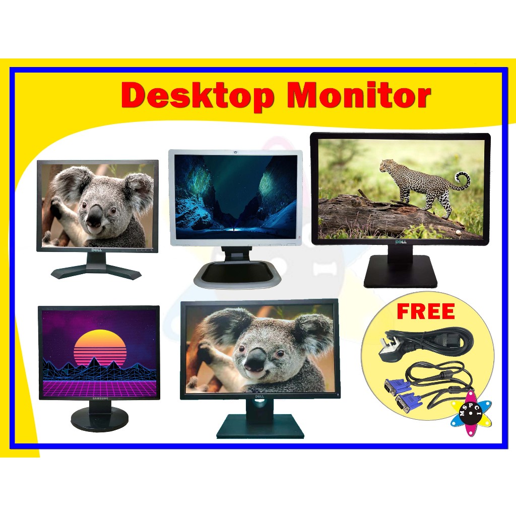 LCD LED Monitor for PC with VGA and Power Cable included (Used ...