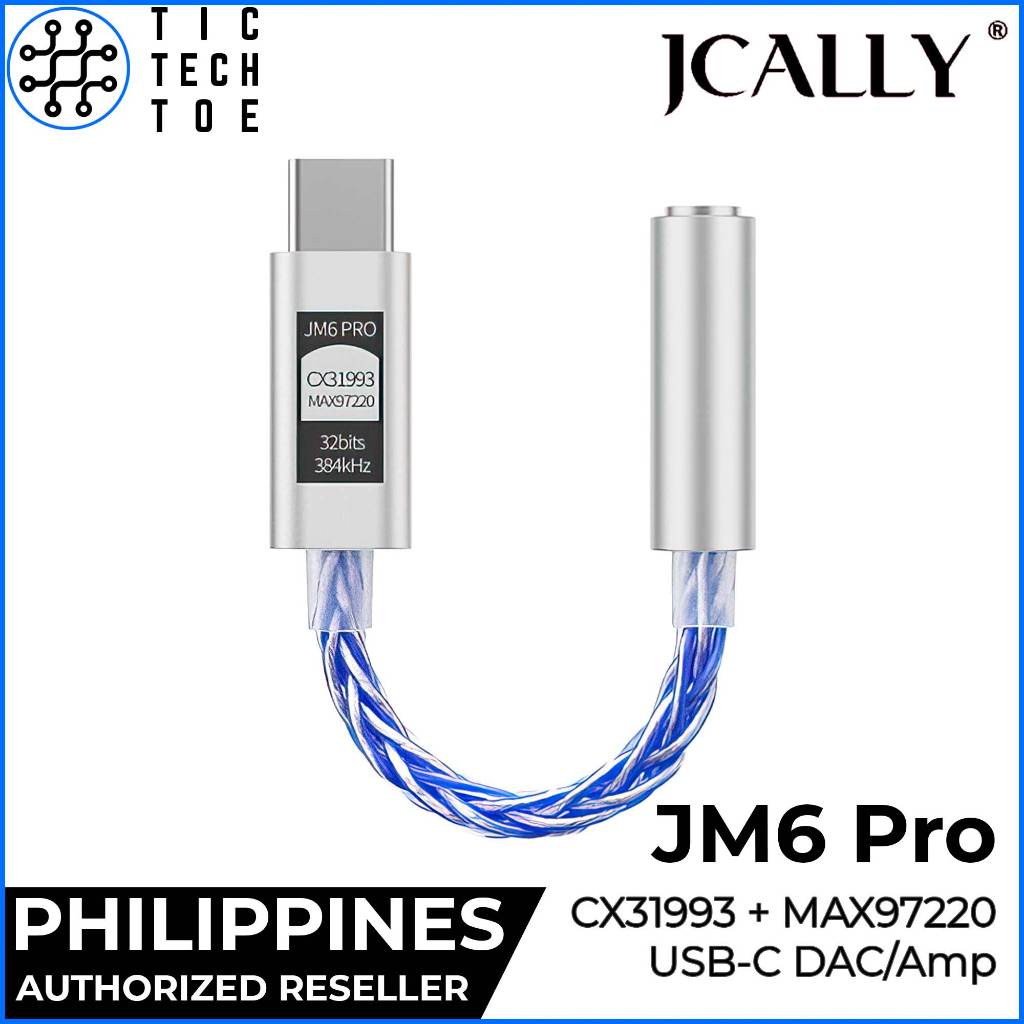 JCALLY JM6 Pro/ProL Dual Chip CX31993+MAX97220 USB Type C to 3.5mm Metal HiFi DAC/Amp Adapter ...