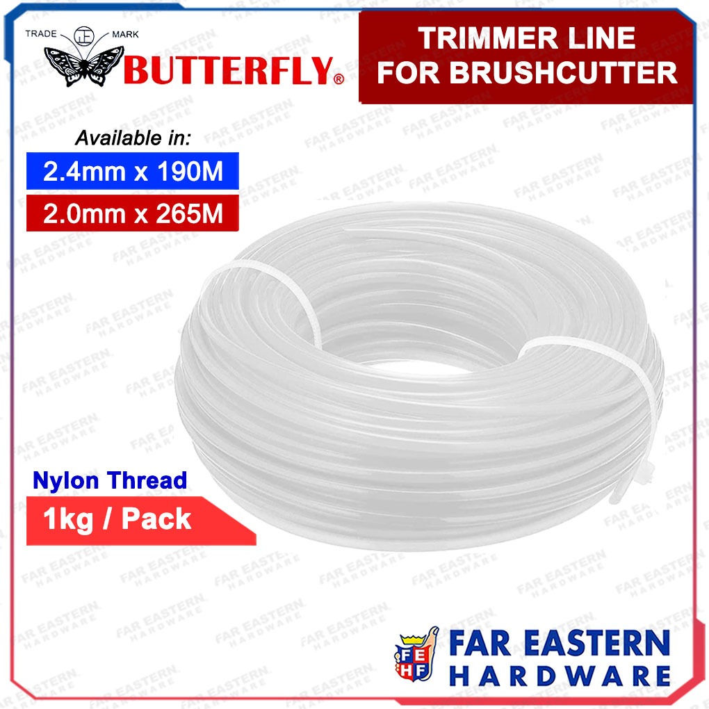 BUTTERFLY Nylon Thread Trimmer Line Tansi for Grass Brush Cutter 1kg ...