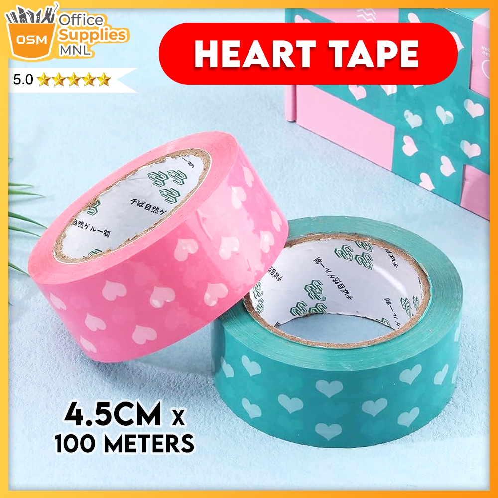 Cute Heart Tape DIY Creative Packaging Tape 4.5cm x 100 meters | Shopee ...