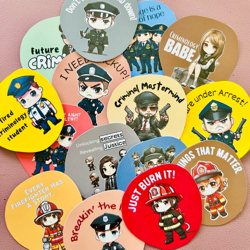 [2 pcs each] criminology police firefighter jail guard stickers ...