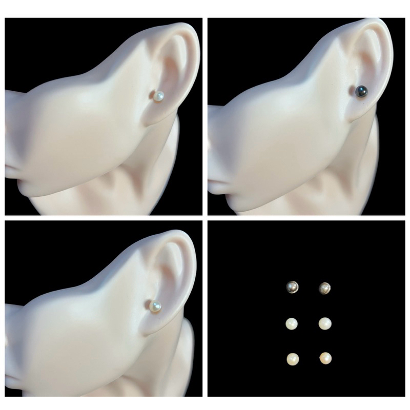 Stud earring freshwater pearl earring fresh water LQ hoop hikaw ...