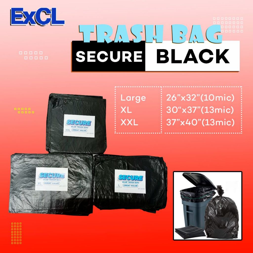 ExCL - Secure Trash Bag - Folded (1 Pack x 20pcs) | Shopee Philippines