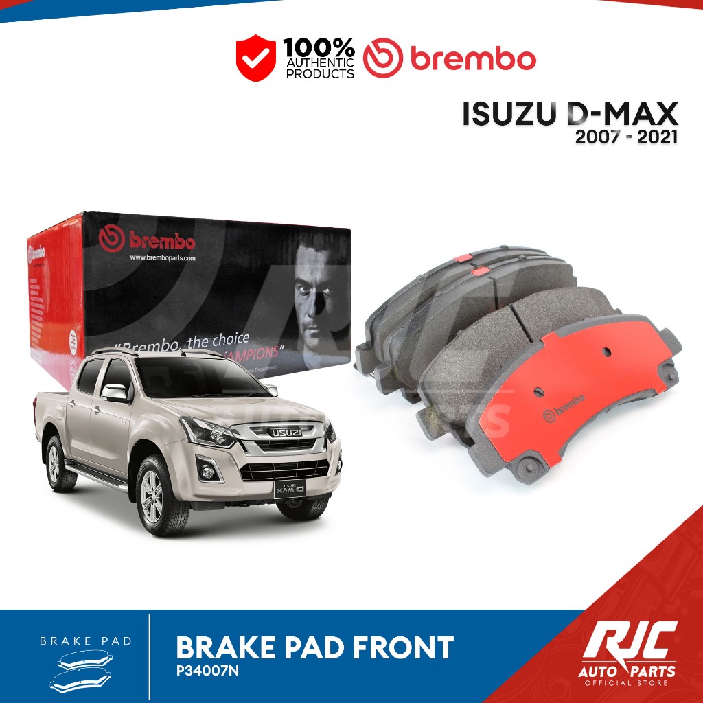 BREMBO BRAKE PAD ISUZU DMAX FRONT 2007-2021 P34007N Dmax 1set | Shopee ...
