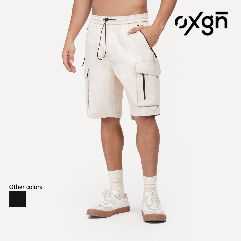 OXGN Cargo Shorts For Men (Black/Bone) | Shopee Philippines