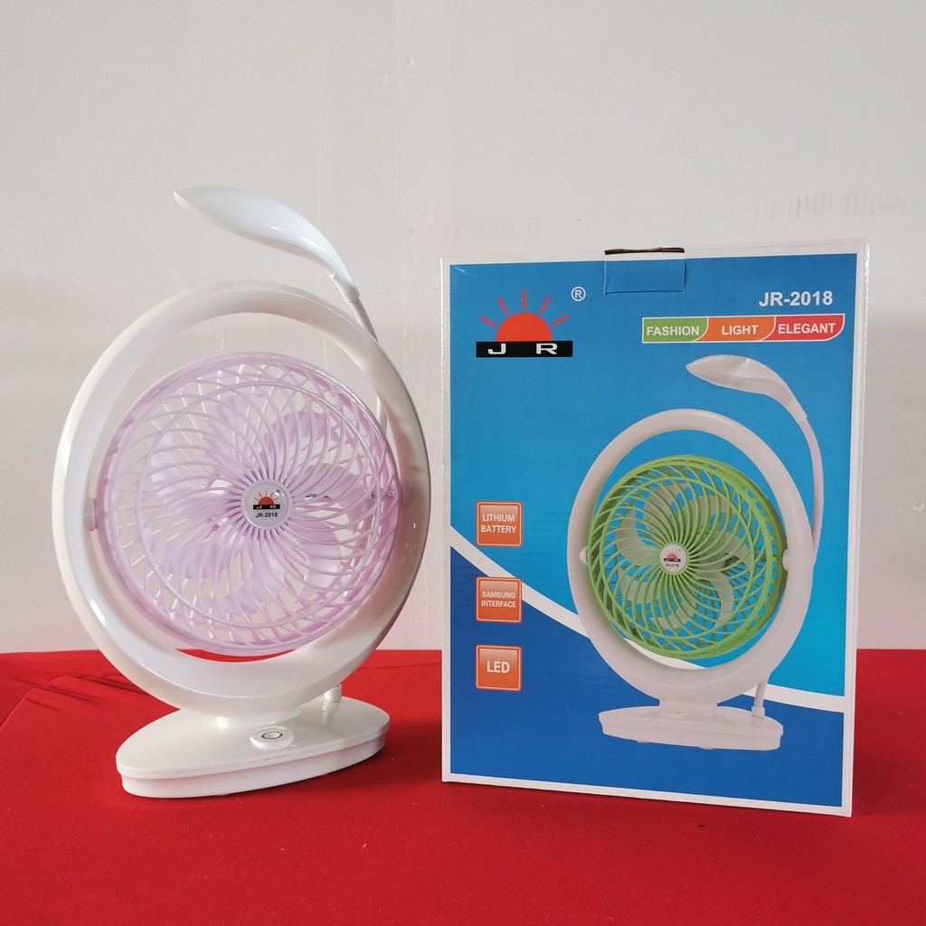MINI TABLE FAN AND LAMP WITH(FREE 2 PCS RECHARGEABLE 18650 BATTERIES)JR ...
