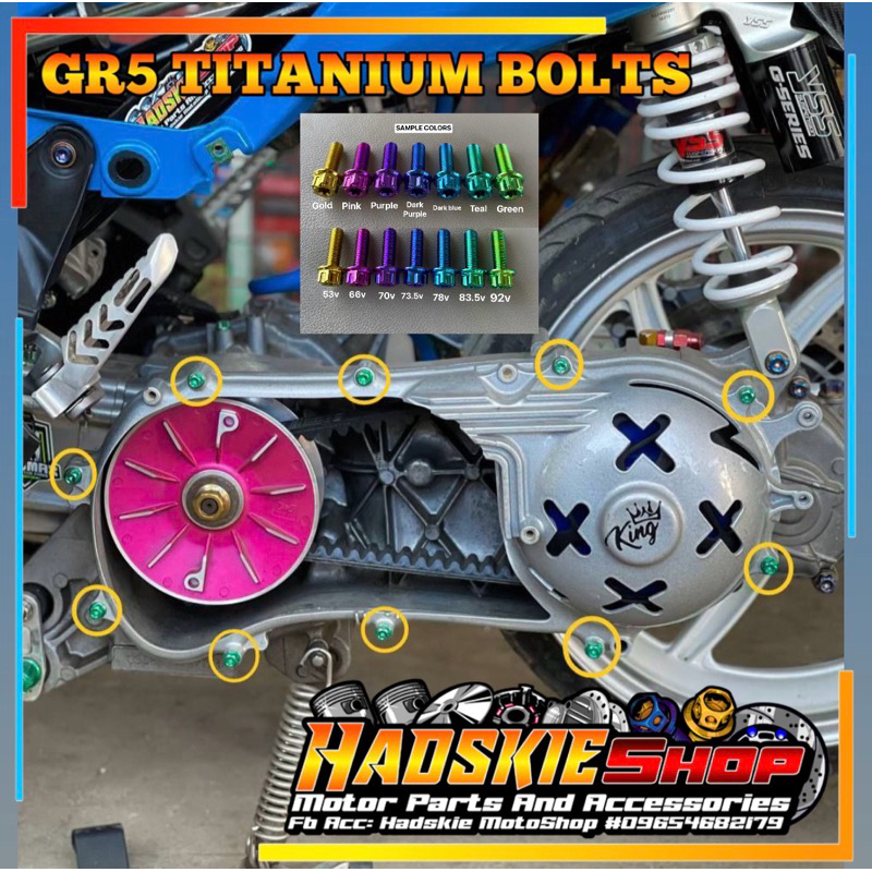 REAL TITANIUM GR5 NMAX V1/V2 and AEROX V1/V2 Crankcase bolts set (10pcs ...