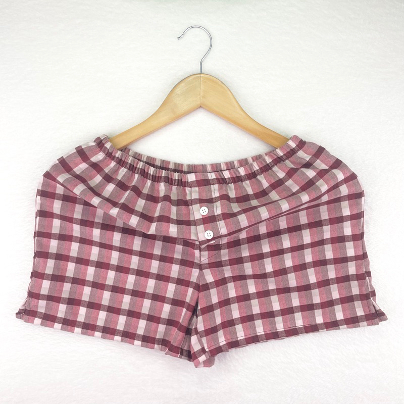 Checkered / Plaid / Mixed Prints Vented-Hem Boxer Shorts | Sleepwear ...