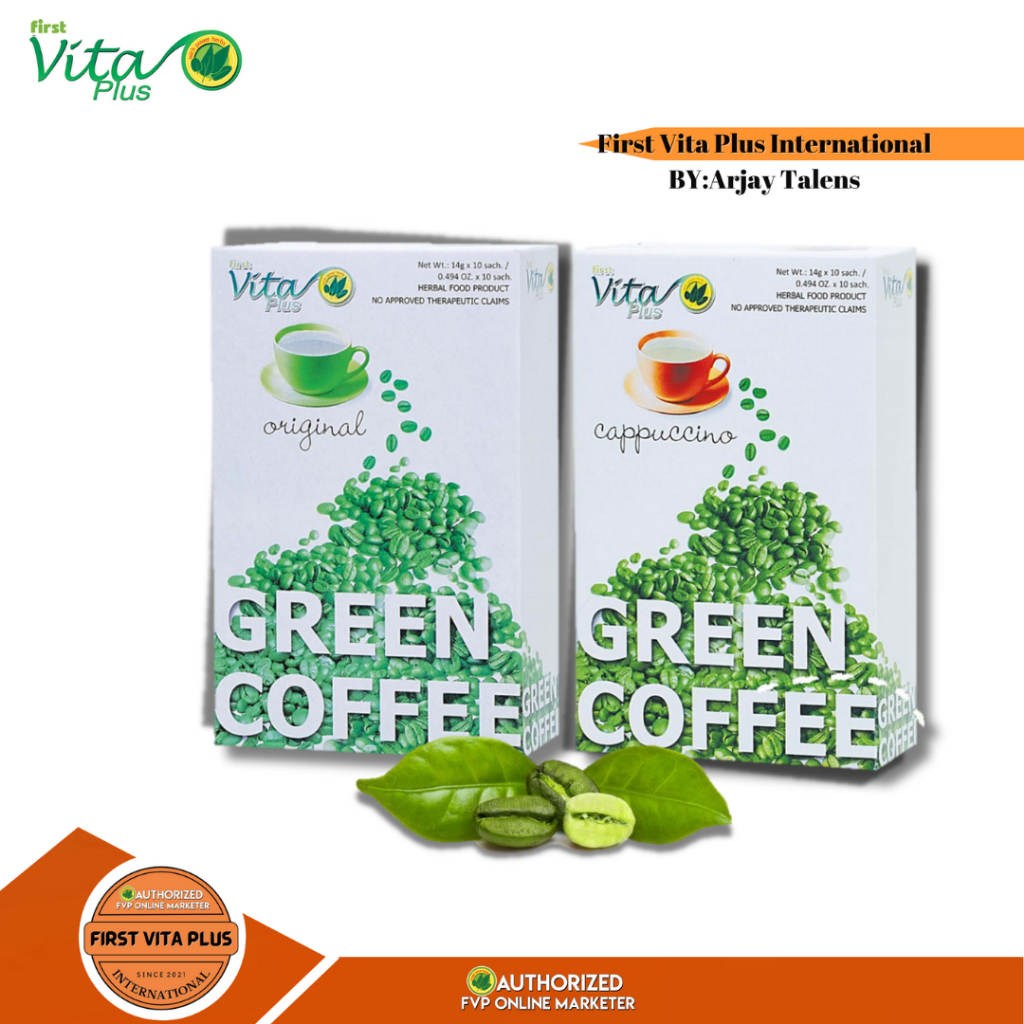 First Vita Plus Green Coffee Original/Cappucino /10 Sachets | Shopee ...