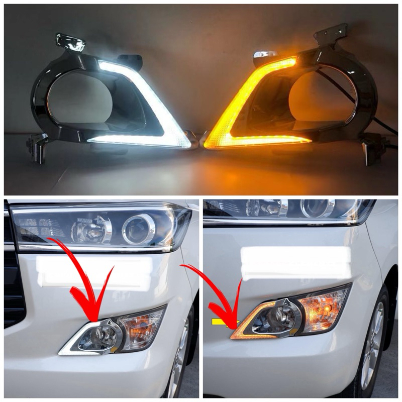 Toyota Innova 2016 - 2020 Fog Lamp Cover with DRL | Shopee Philippines
