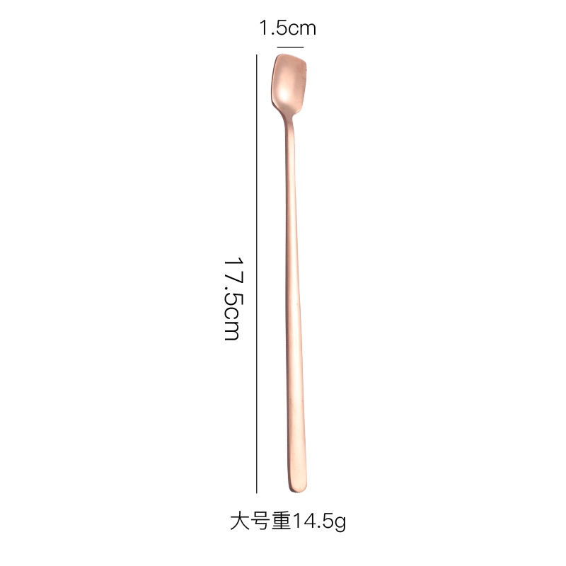 304 stainless steel square head spoon creative long handled bar ice ...