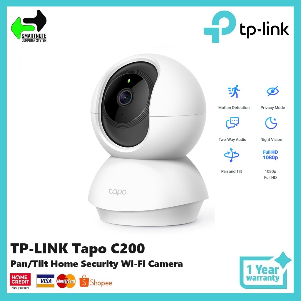 TP-Link Tapo C200 360° 1080P Pan/Tilt Home Security WiFi Camera CCTV ...