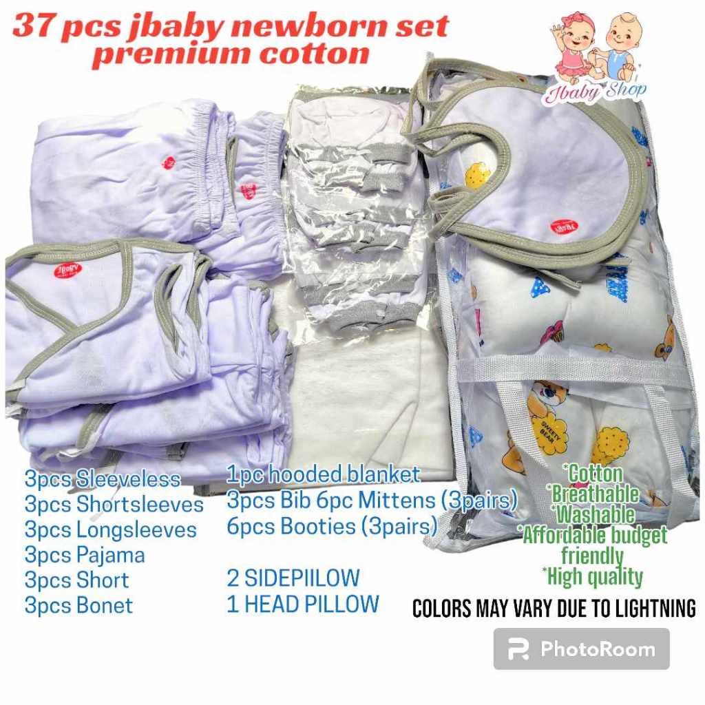 37 PCS UNISEX JBABY COTTON NEWBORN SET BARU- BARUAN WITH PILLOW ...