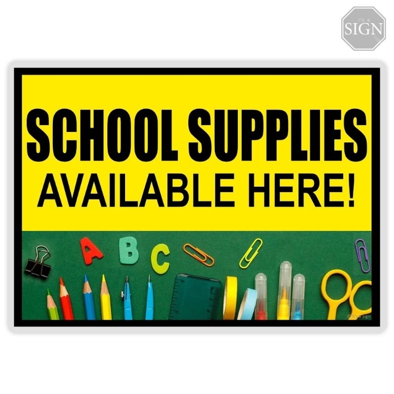 School Supplies signage available laminated a4 | Shopee Philippines