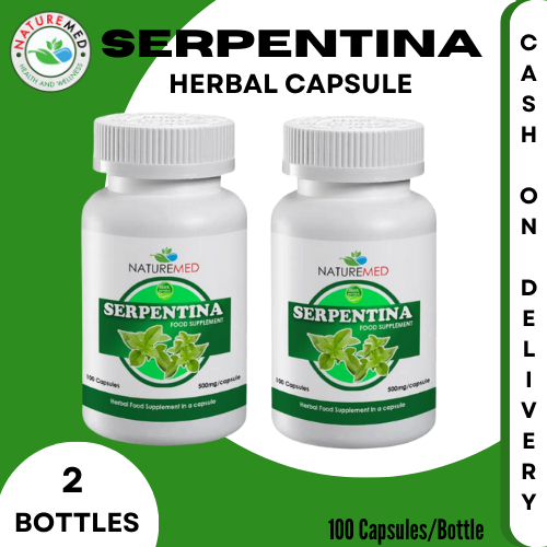 2 Bottles Naturemed Serpentina Capsule, 500mg ,100 Capsule | Shopee ...