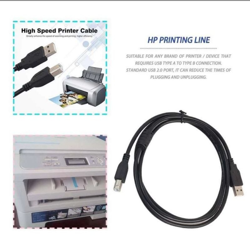 1.5M High Speed Computer USB 2.0 Printer Cable | Shopee Philippines