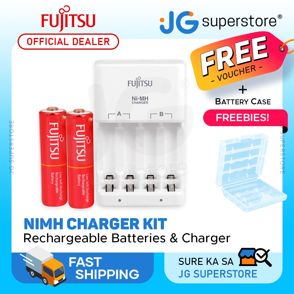 Fujitsu FCT345 Ni-MH Battery Charger Kit with AA 950mAh 1.2V ...