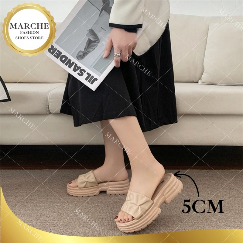 Marche 2024 Women’s Casual Thick-sole Muffin pleated Strap outerwear ...