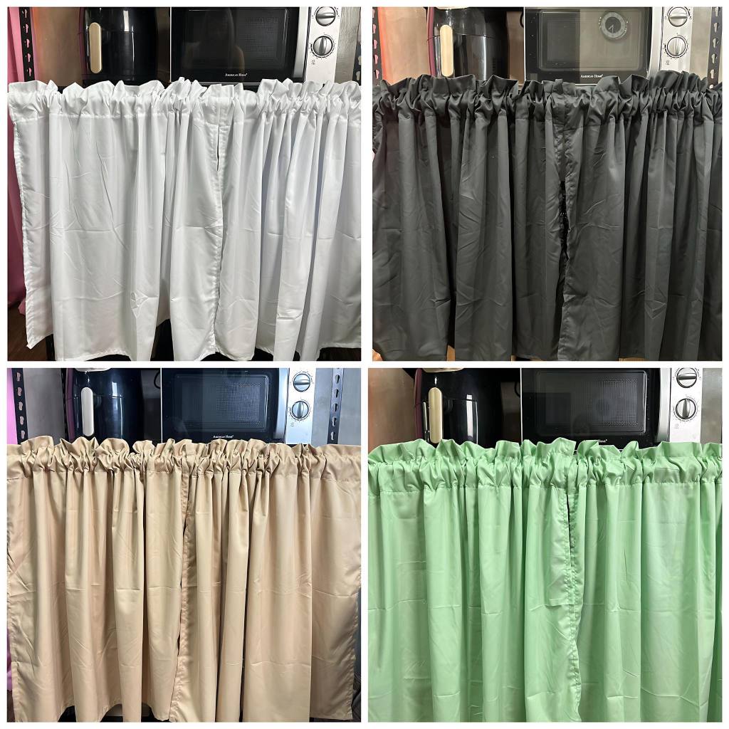 Kitchen Sink Plain Curtain (Lababo Curtain) Short Curtain Semi Canadian ...