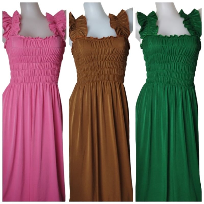 Plain Dress | Ruffles Dress | Smocking Daster | Long Dress Duster ...