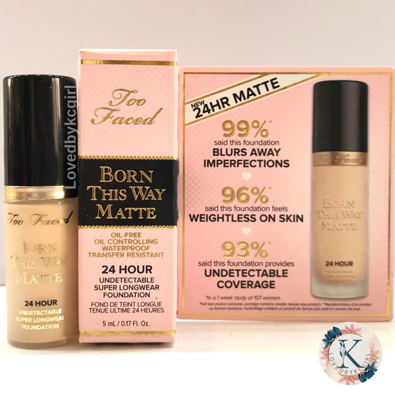 Too Faced Born This Way Matte Longwear Liquid Foundation MINI WITH BOX ...