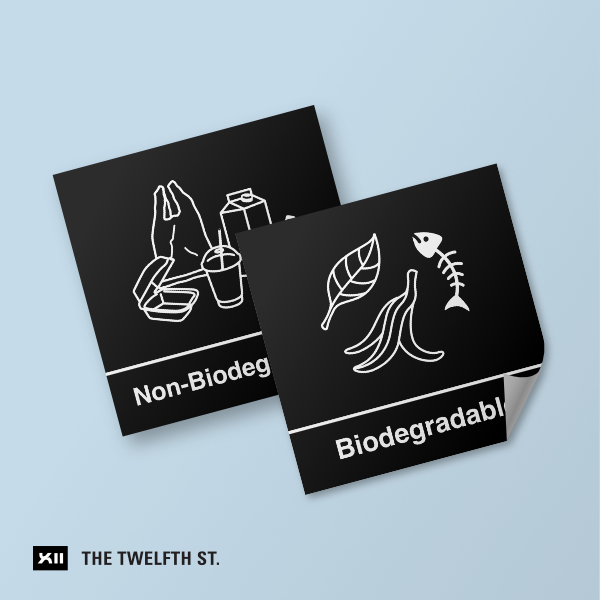 The Twelfth St. Garbage & Recycling Labels | Vinyl Sticker (Square ...