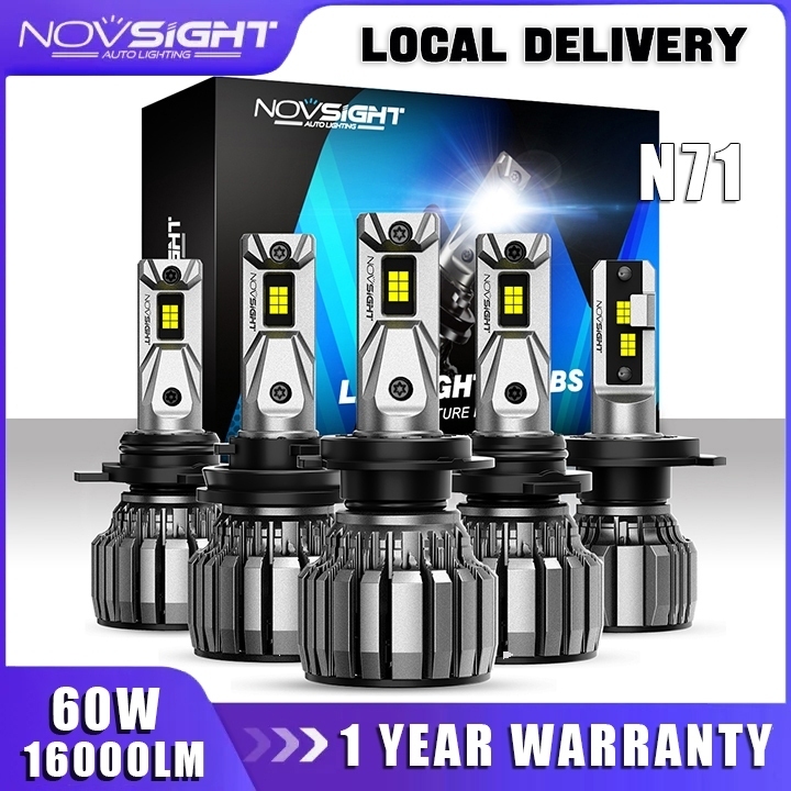 Novsight 2PCS N71 110W 16000LM H4 LED Canbus H8 Car Lamp 6500K Headlight Bulbs for Car ...