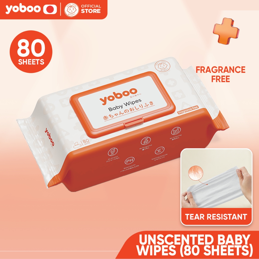 [NEW] Yoboo Unscented Baby Wipes 80 Sheets Single Pack Hypoallergenic ...