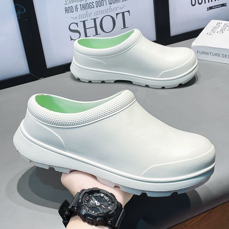 Black Chef Shoes Safety Shoes For Men Slip On Clog Shoes Shoes For ...