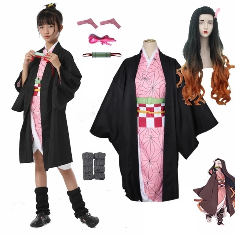 Hnb Anime Costume for Kids Girl Kimetsu No Kamado Nezuko Cosplay for ...
