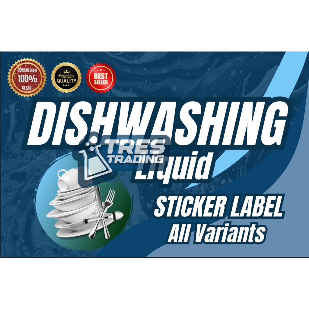 STICKER LABEL DISHWASHING LIQUID for 1 Liter Bottle (no watermark ...