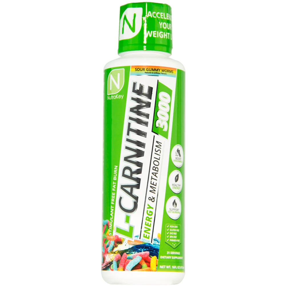 *Nutrakey L-Carnitine 3000mg Non-Stimulant Fat Burner + Energy ...