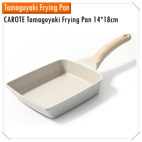 CAROTE Tamagoyaki Frying Pan 14*18cm Compatible with IH/Gas Fire PFOA PFOS Free Tamagoyaki ...