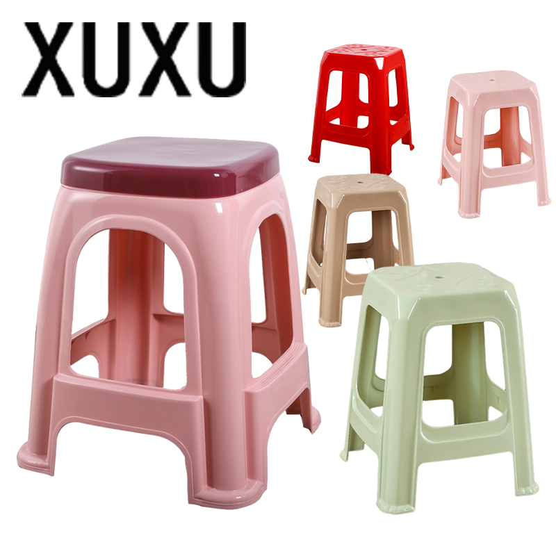Glue thickened plastic stool non-slip high stool bench home living room ...