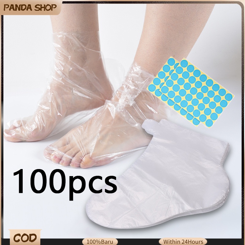 100Pcs Disposable Plastic Foot Covers Paraffin Bath Socks Liners Feet ...