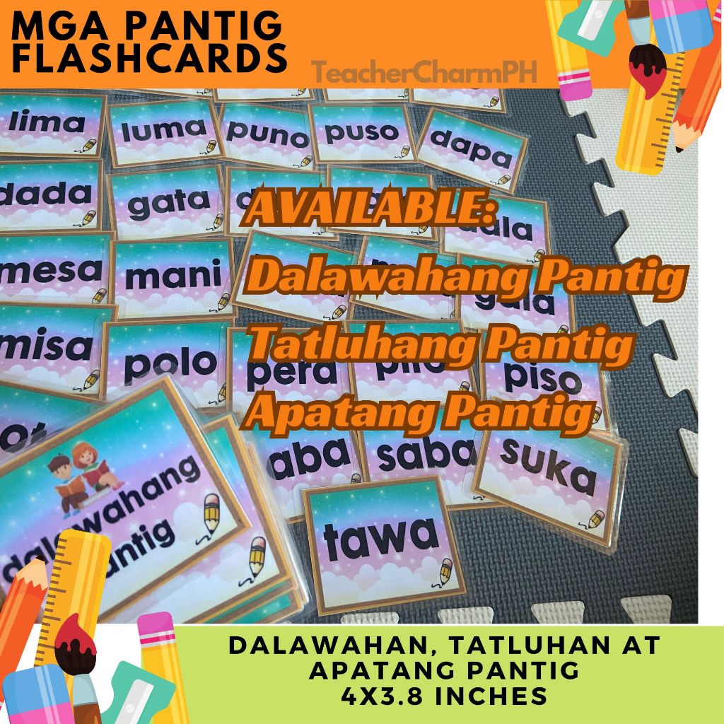 Dalawahan Tatluhan at Apatang Pantig na Salita Flashcards with free ...