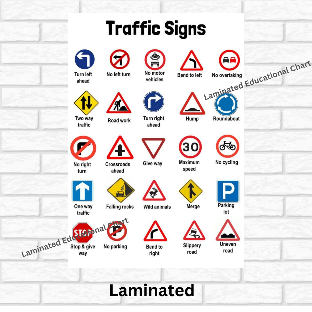 Laminated Road Signs, Traffic Signs, Traffic Safety, Road Safety Charts ...
